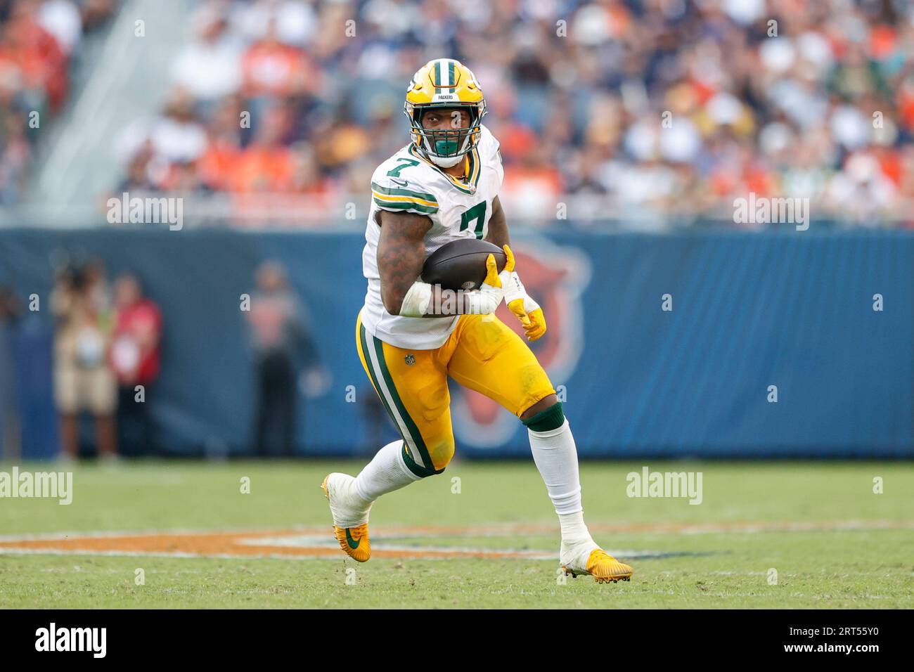Green Bay Packers linebacker Quay Walker (7) heads to the end zone for ...
