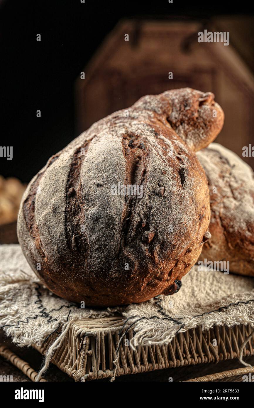 Vintage bread photo, original raw wheat bread, hi res photo Stock Photo ...
