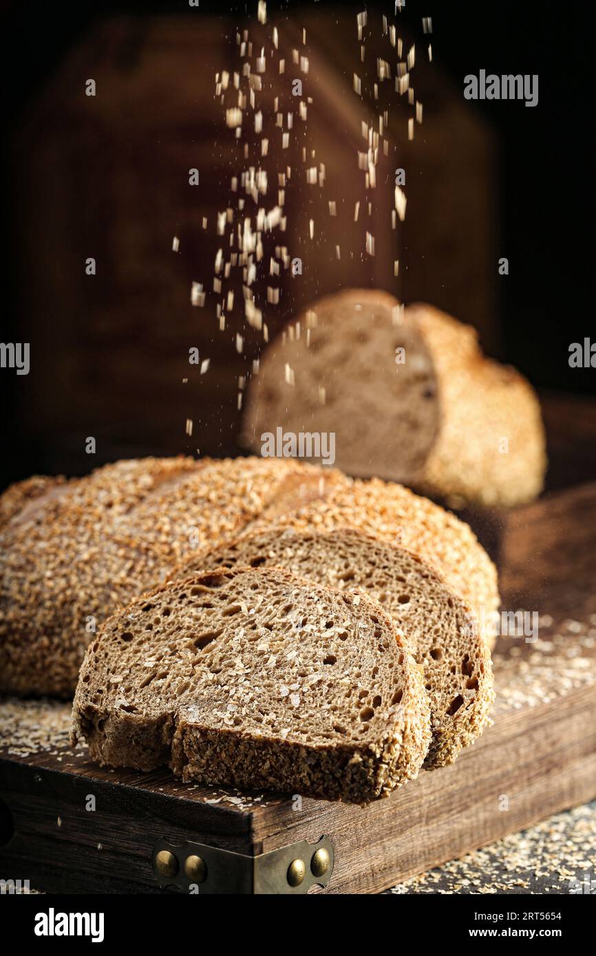 Vintage bread photo, original raw wheat bread, hi res photo Stock Photo ...