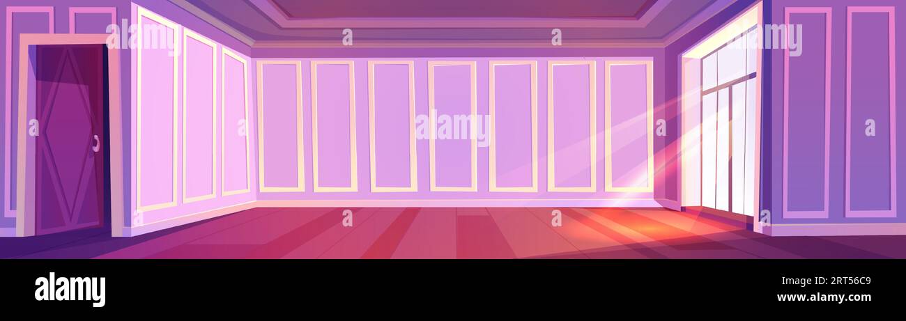 Empty victorian style room. Vector cartoon illustration of classical ...