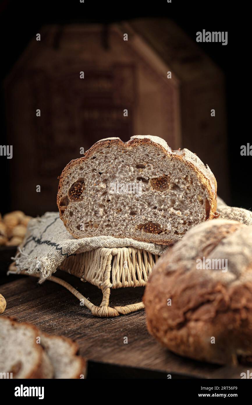 Vintage bread photo, original raw wheat bread, hi res photo Stock Photo ...