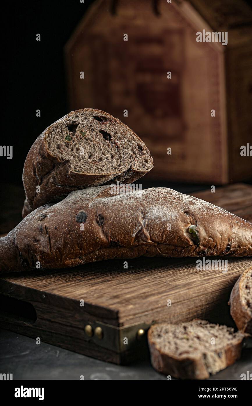 Vintage bread photo, original raw wheat bread, hi res photo Stock Photo ...