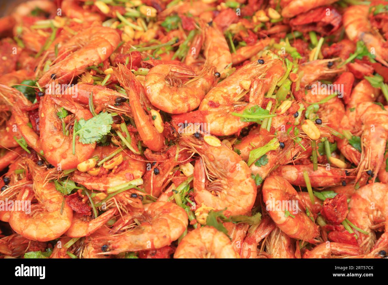 Braised prawns in Chinese famous dishes Stock Photo - Alamy