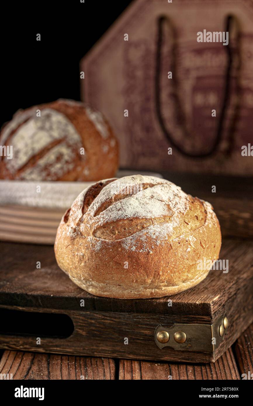 Vintage bread photo, original raw wheat bread, hi res photo Stock Photo ...