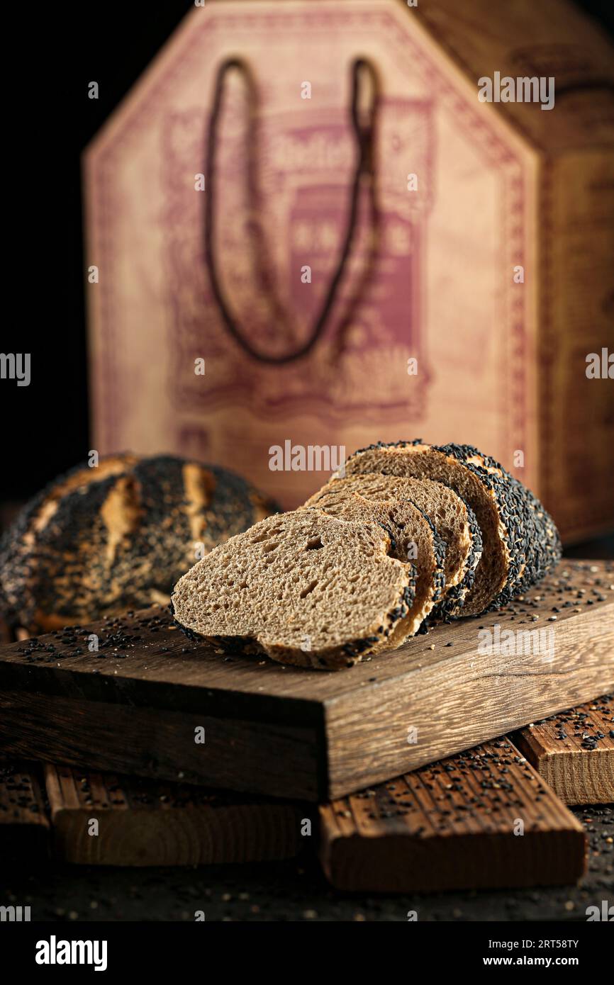 Vintage bread photo, original raw wheat bread, hi res photo Stock Photo ...