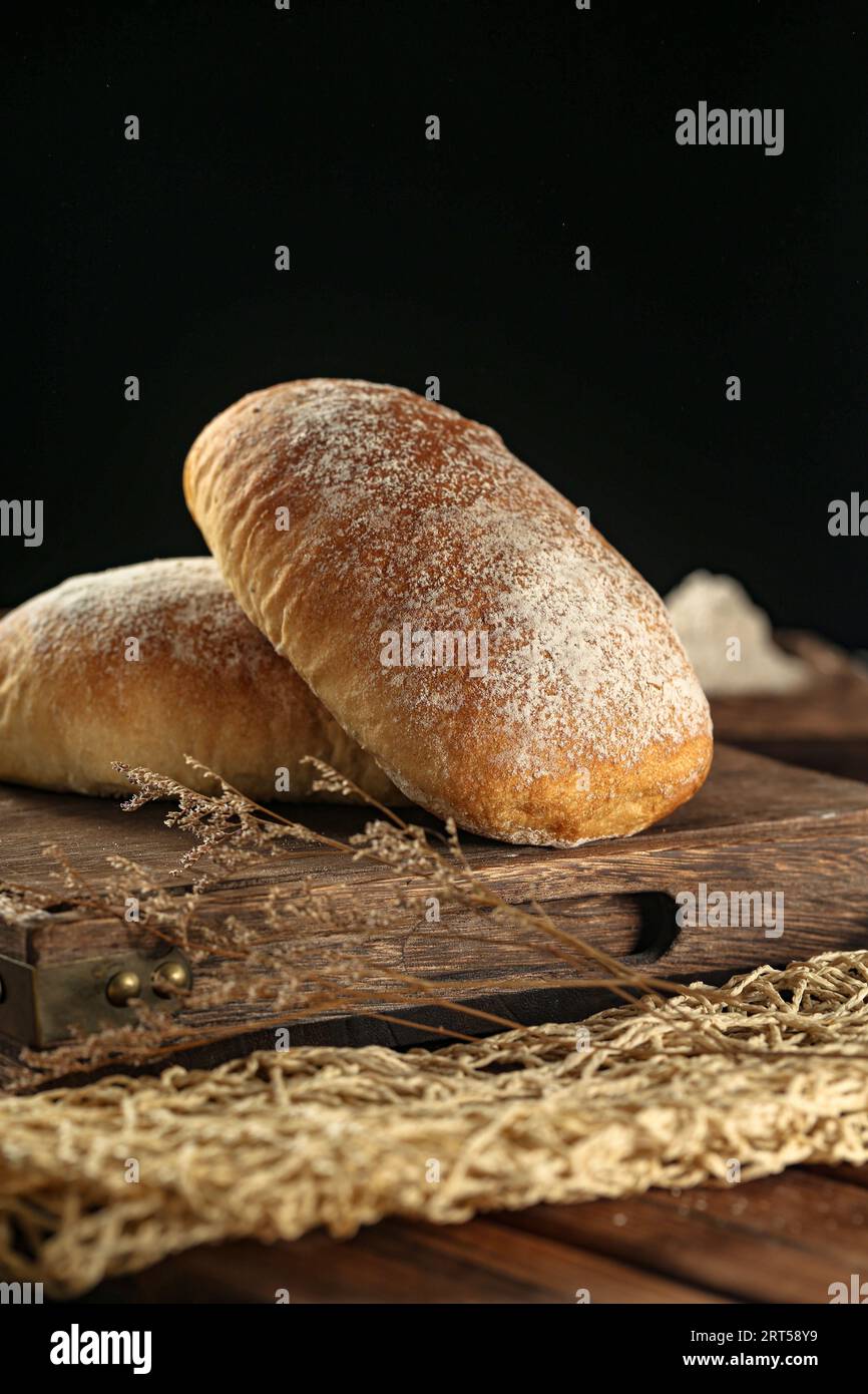 Vintage bread photo, original raw wheat bread, hi res photo Stock Photo ...