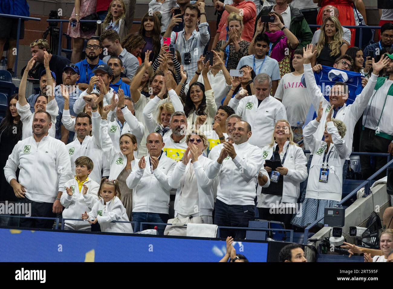 New York, USA. 10th Sep, 2023. Novak Djokovic's team including his wife ...