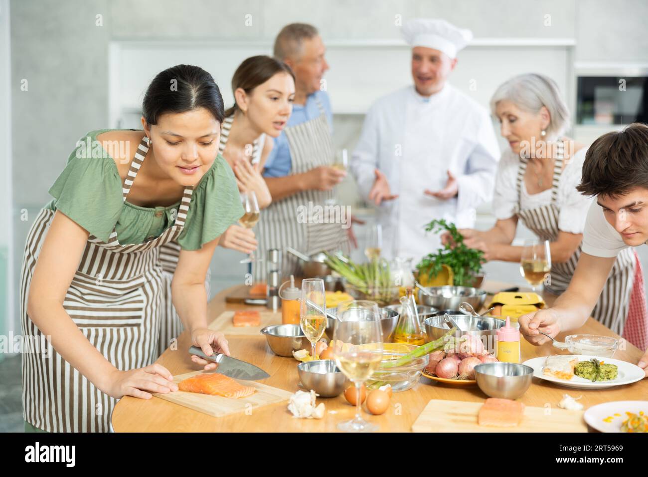 Professional personal chef cook in customer private kitchen house ...