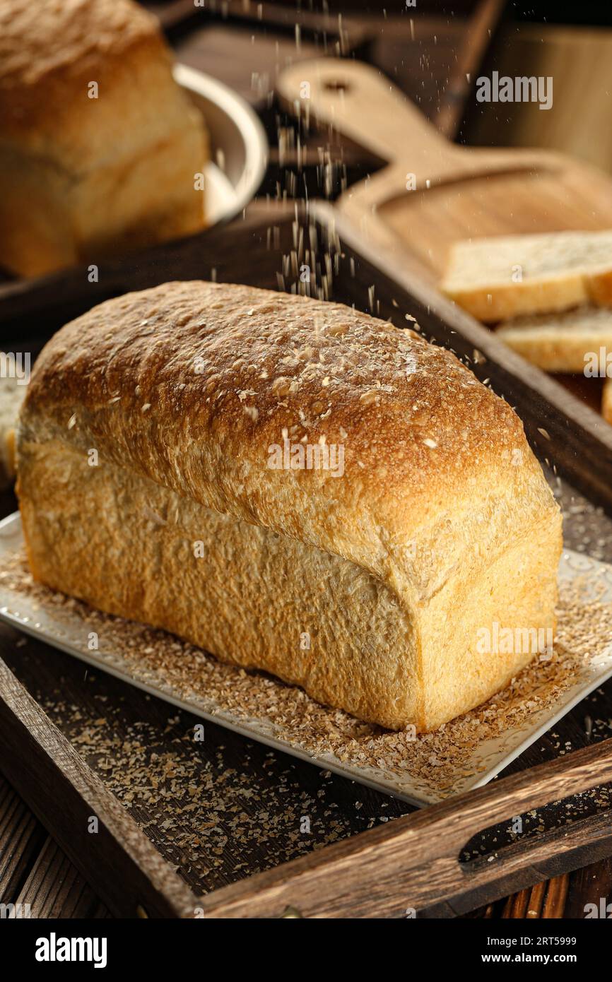 Vintage bread photo, original raw wheat bread, hi res photo Stock Photo ...