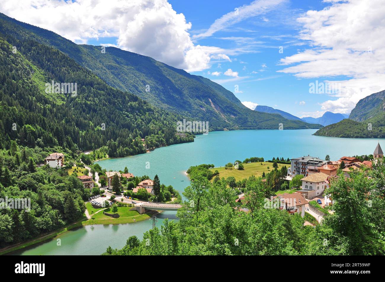 Molveno lake in italian Alps, Dolomites Stock Photo - Alamy