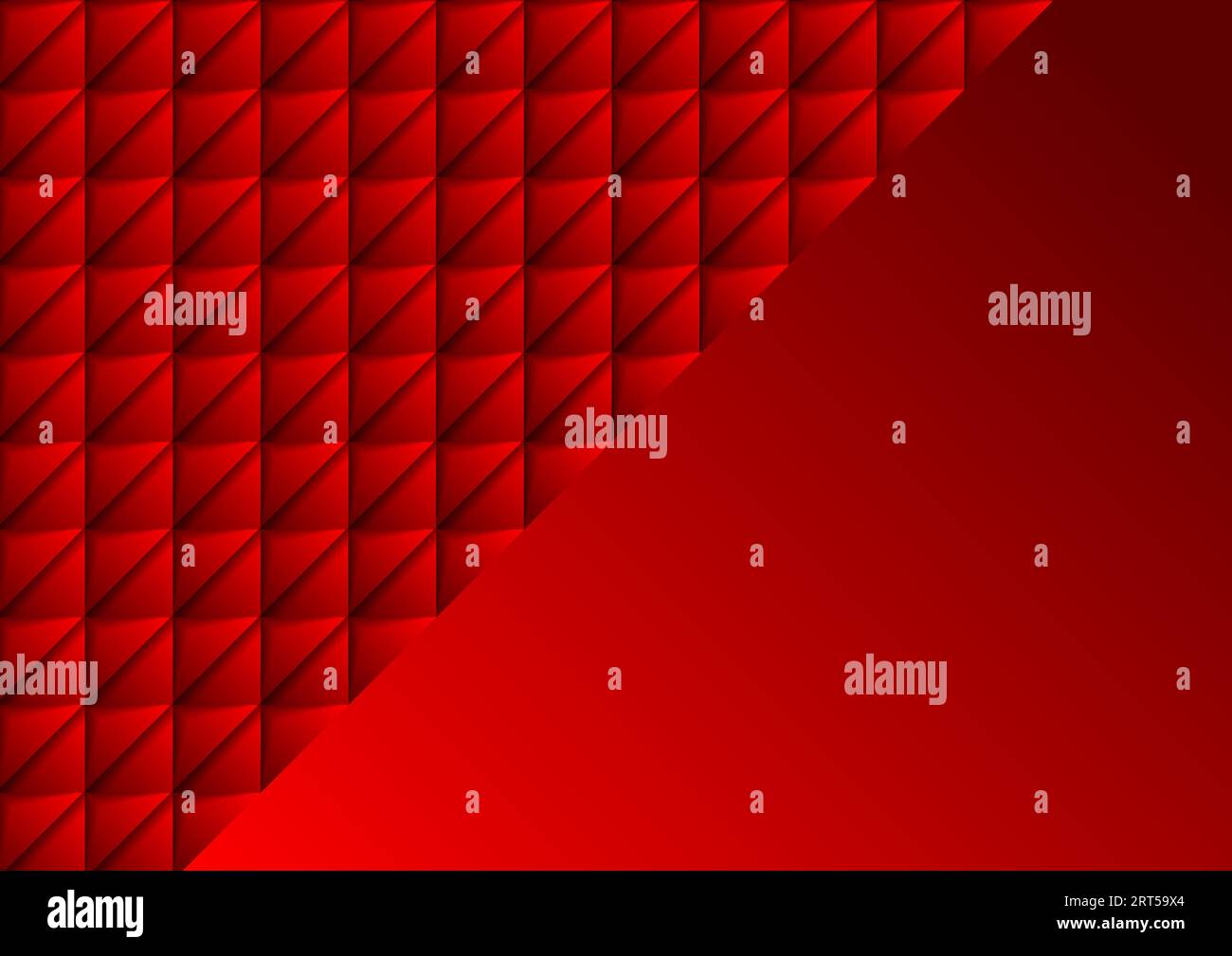 Mosaic tech texture with red triangles. Technology geometric background, 3d tiles abstract ...