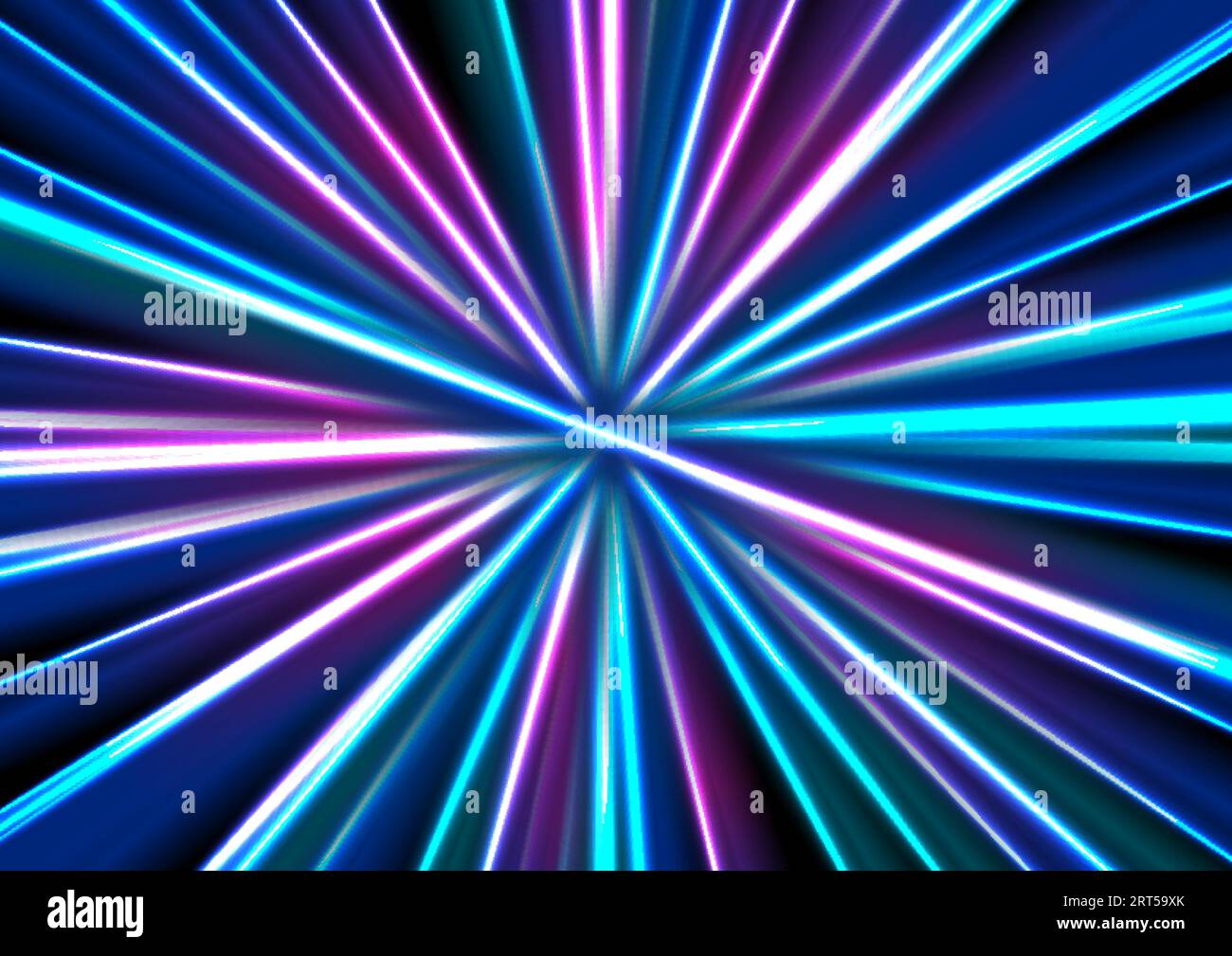 Blue purple neon glowing tech rays. Vector design of abstract smooth ...