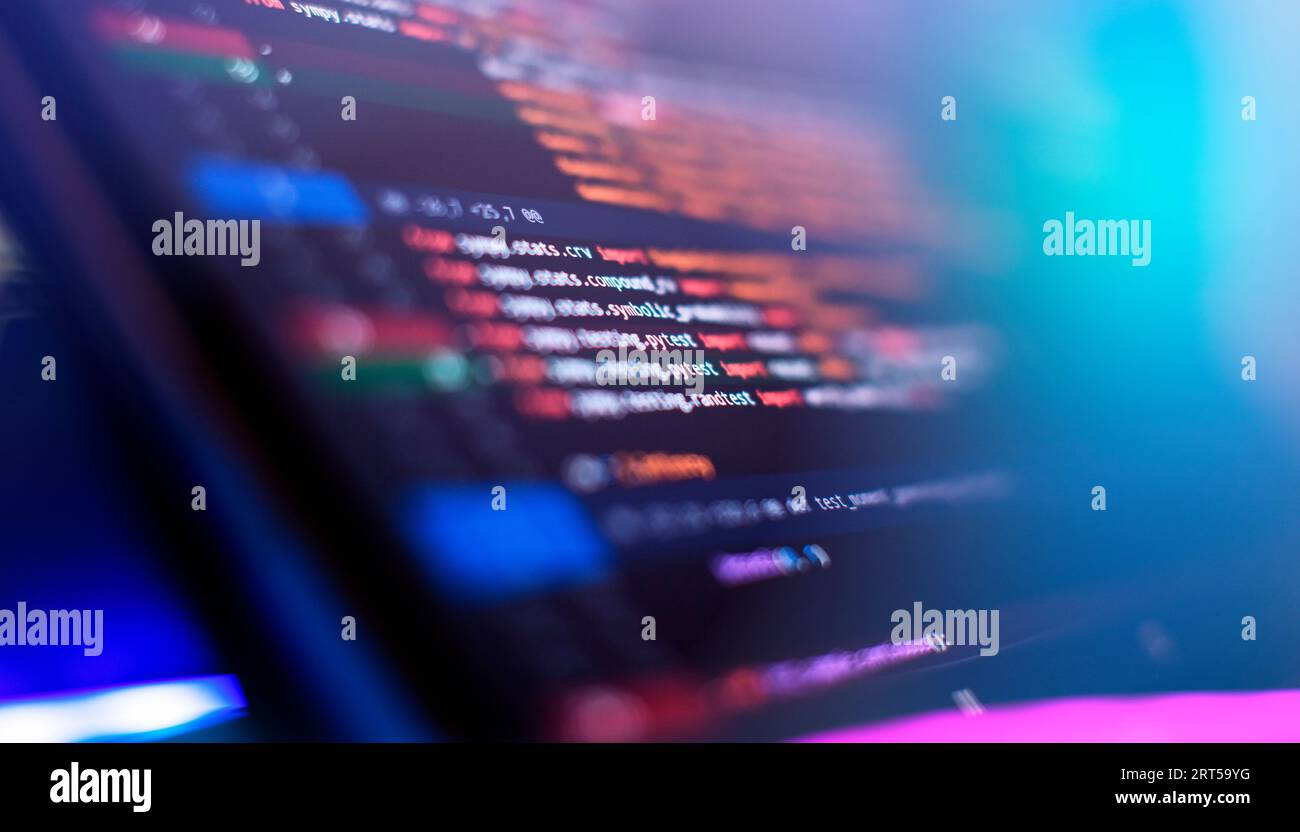 Monitor closeup of function source code. Abstract IT technology background Stock Photo - Alamy