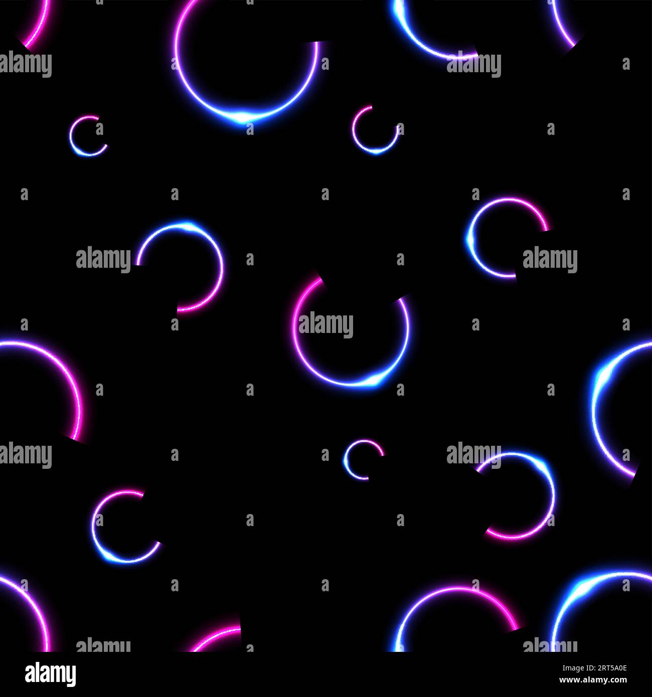 Laser neon circle rings abstract tech background. Blue and purple ...