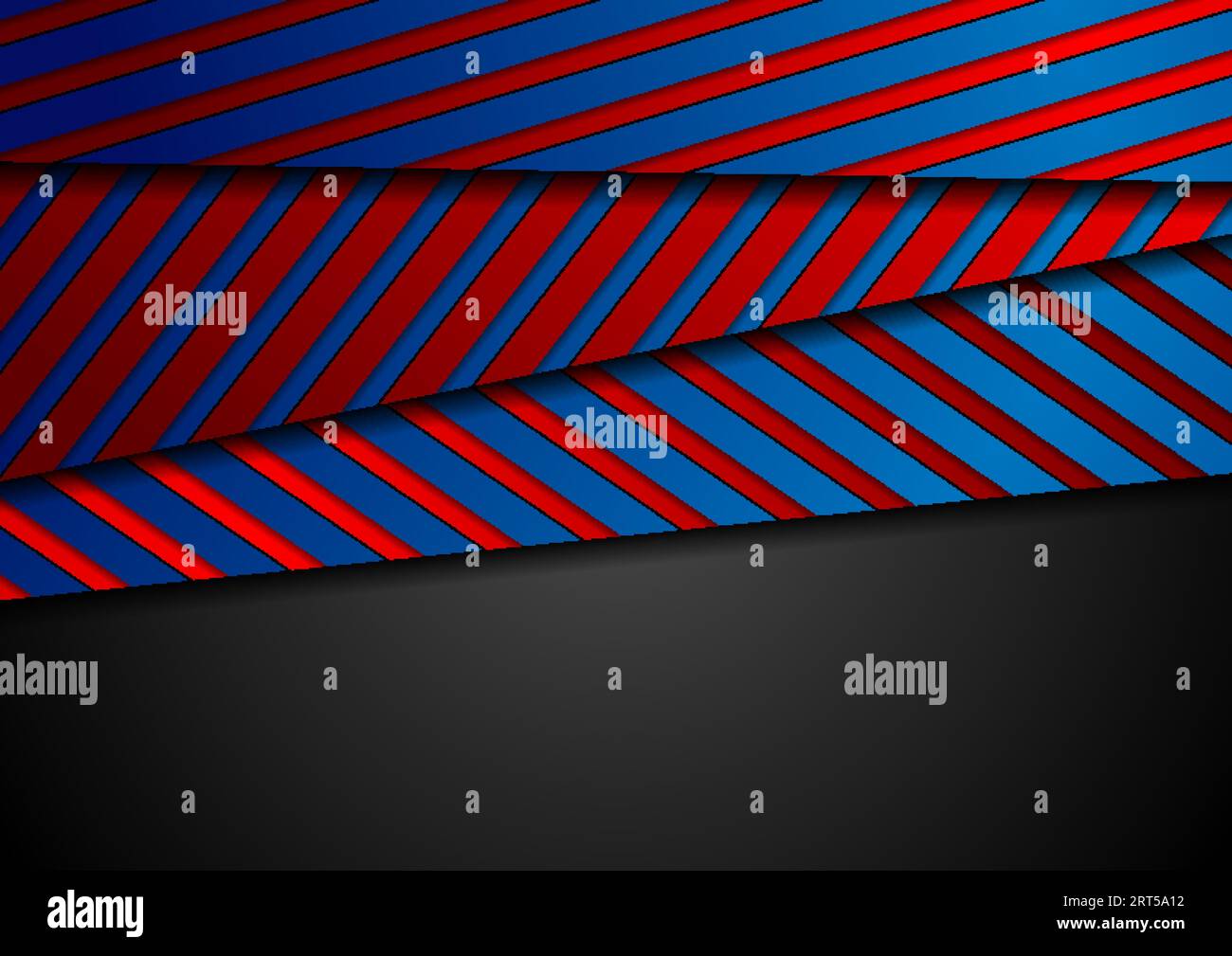 Blue red papercut corporate business design. Abstract tech background ...