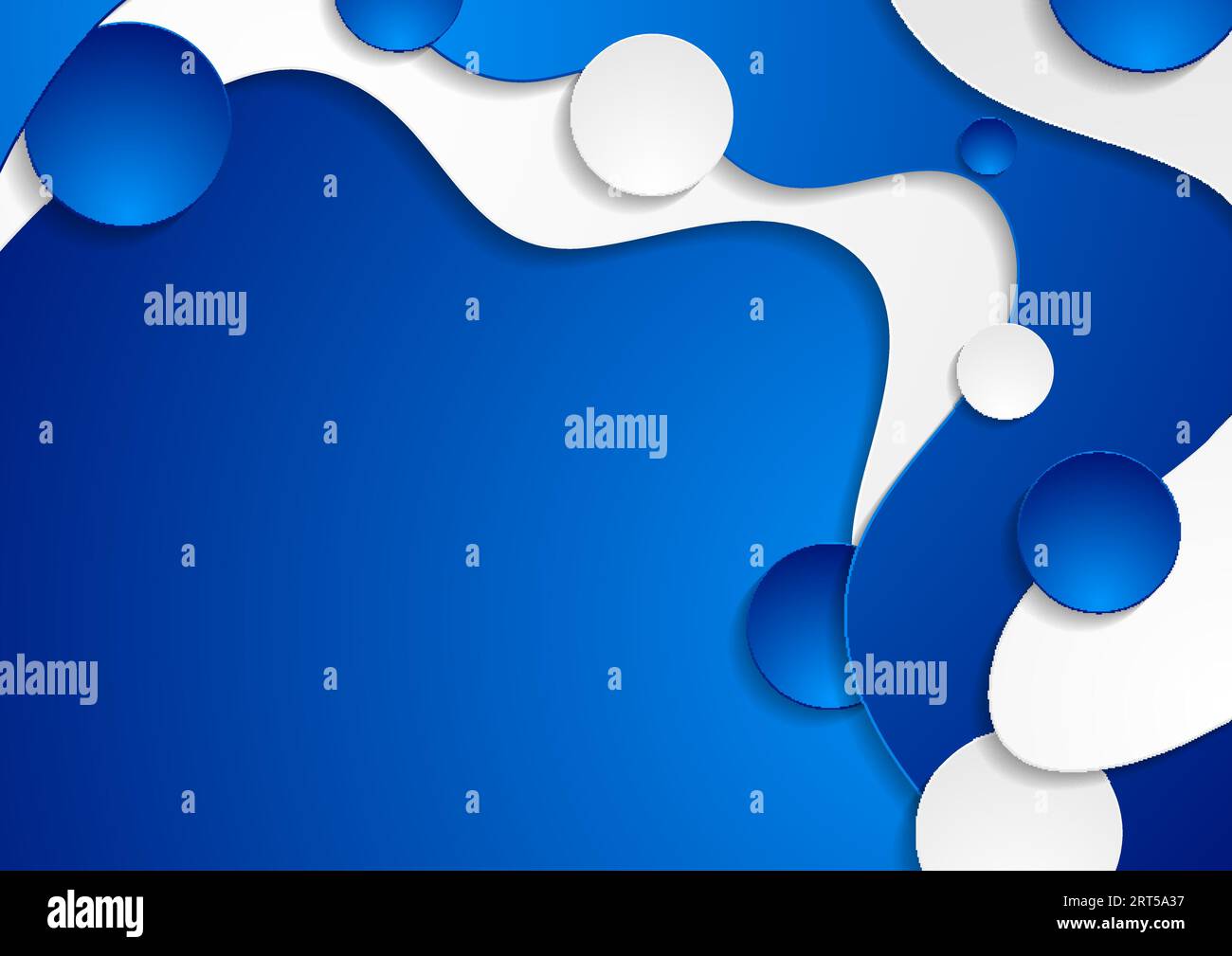 Contrast blue and white curved waves pattern. Abstract corporate wavy ...