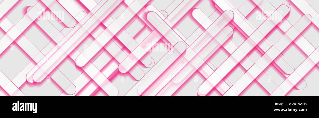 Pink and white stripes abstract tech graphic banner design. Corporate ...
