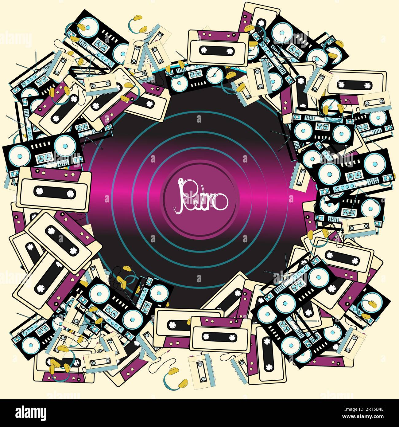 Texture frames from retro musicians old antiquarian hipster electronics ...