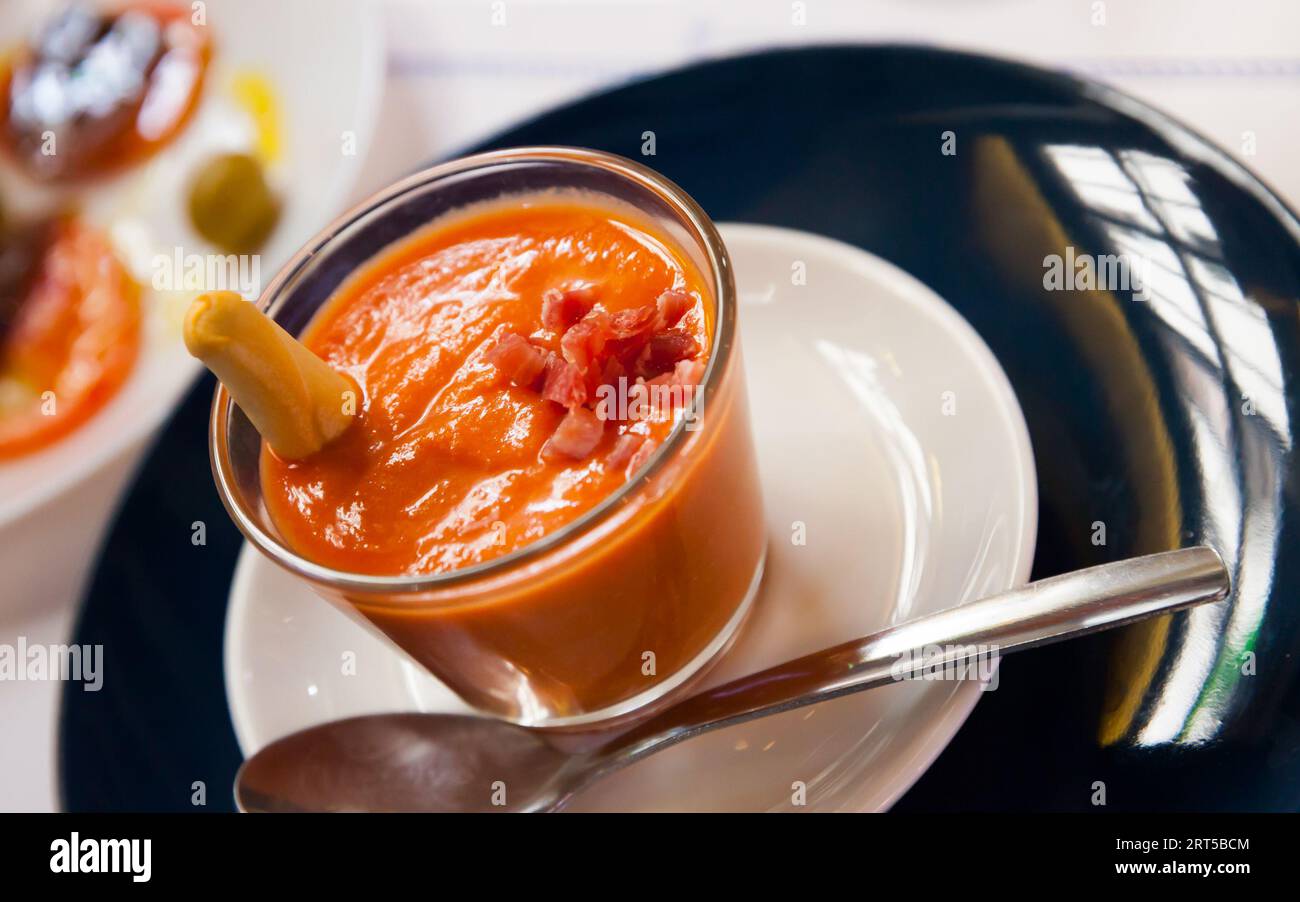 Salmorejo, traditional spanish appetizer Stock Photo - Alamy
