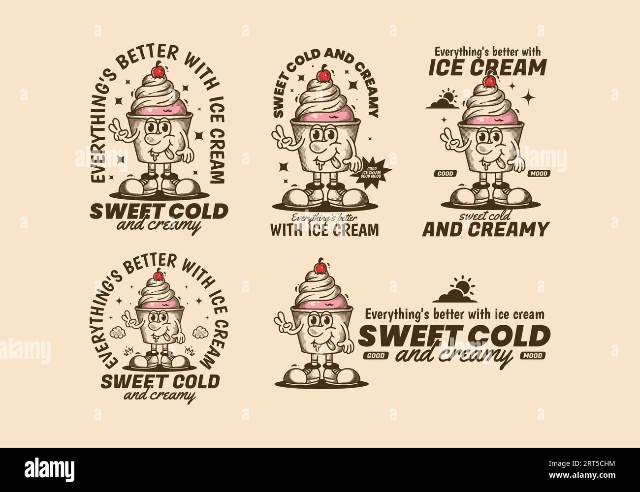 Sweet cold and creamy, everything's better with ice cream. Vintage ...