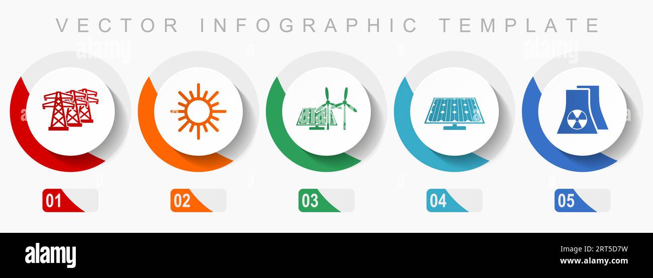 Renewable energy icon set, miscellaneous icons such as power line, sun ...