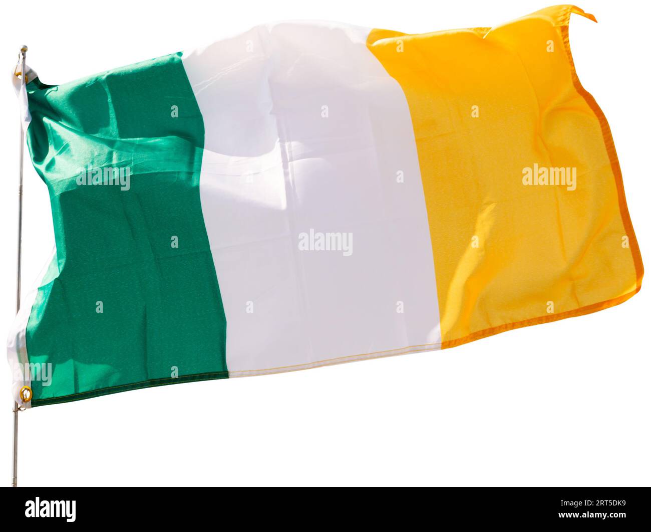 Flag ireland waving on flagpole hi-res stock photography and images - Alamy