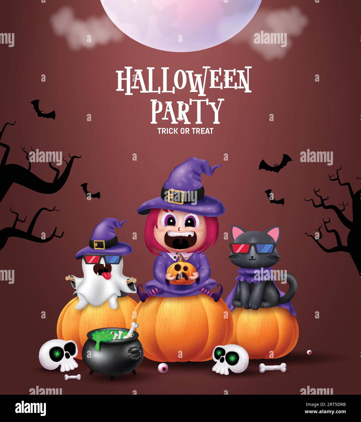 Halloween party text vector design. Halloween party trick or treat ...