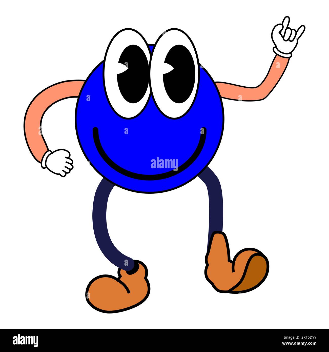 Groovy Cartoon funny cartoon smile character, vintage. Funky comic ...