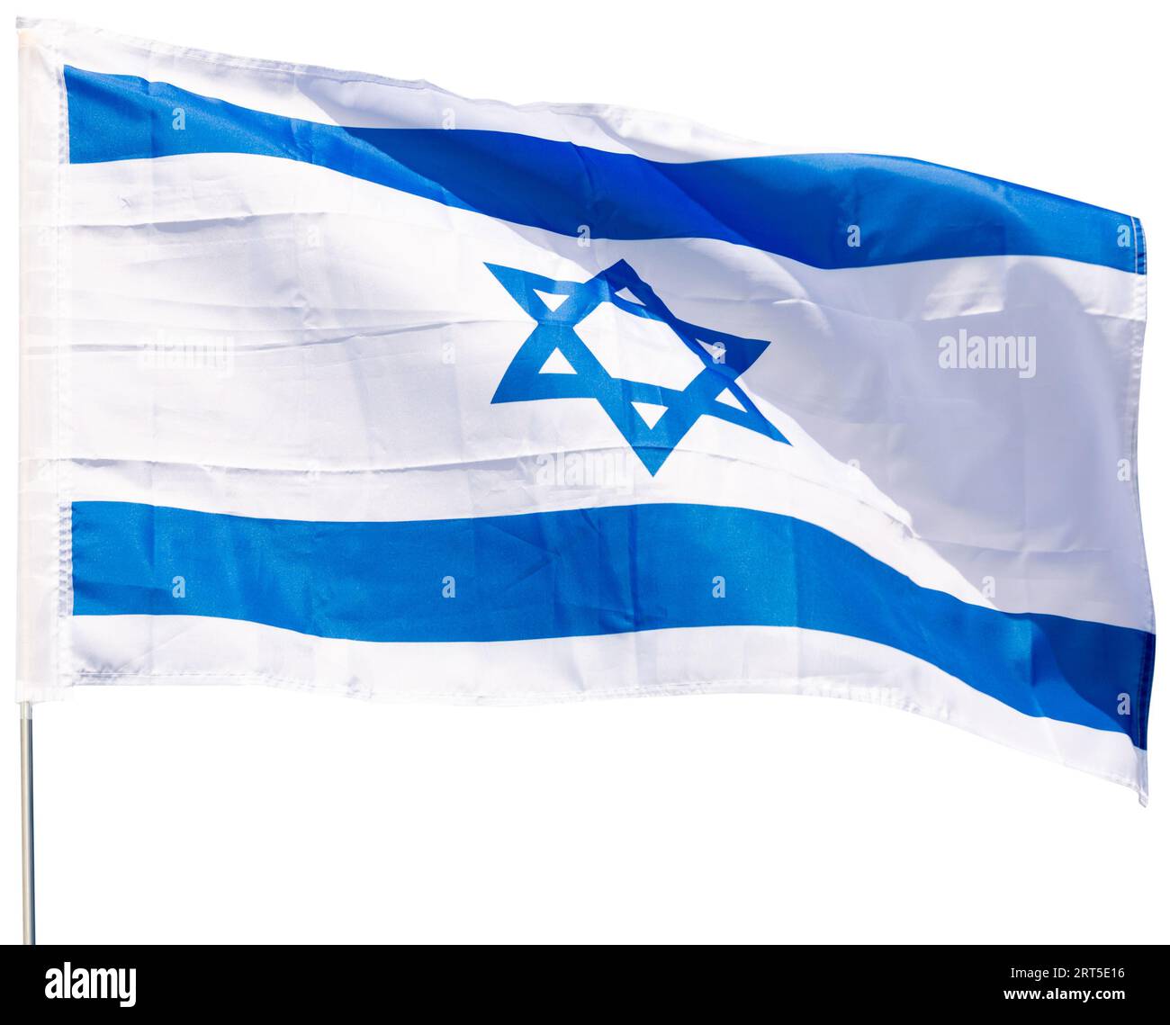 Flag of Israel waving on white Stock Photo - Alamy