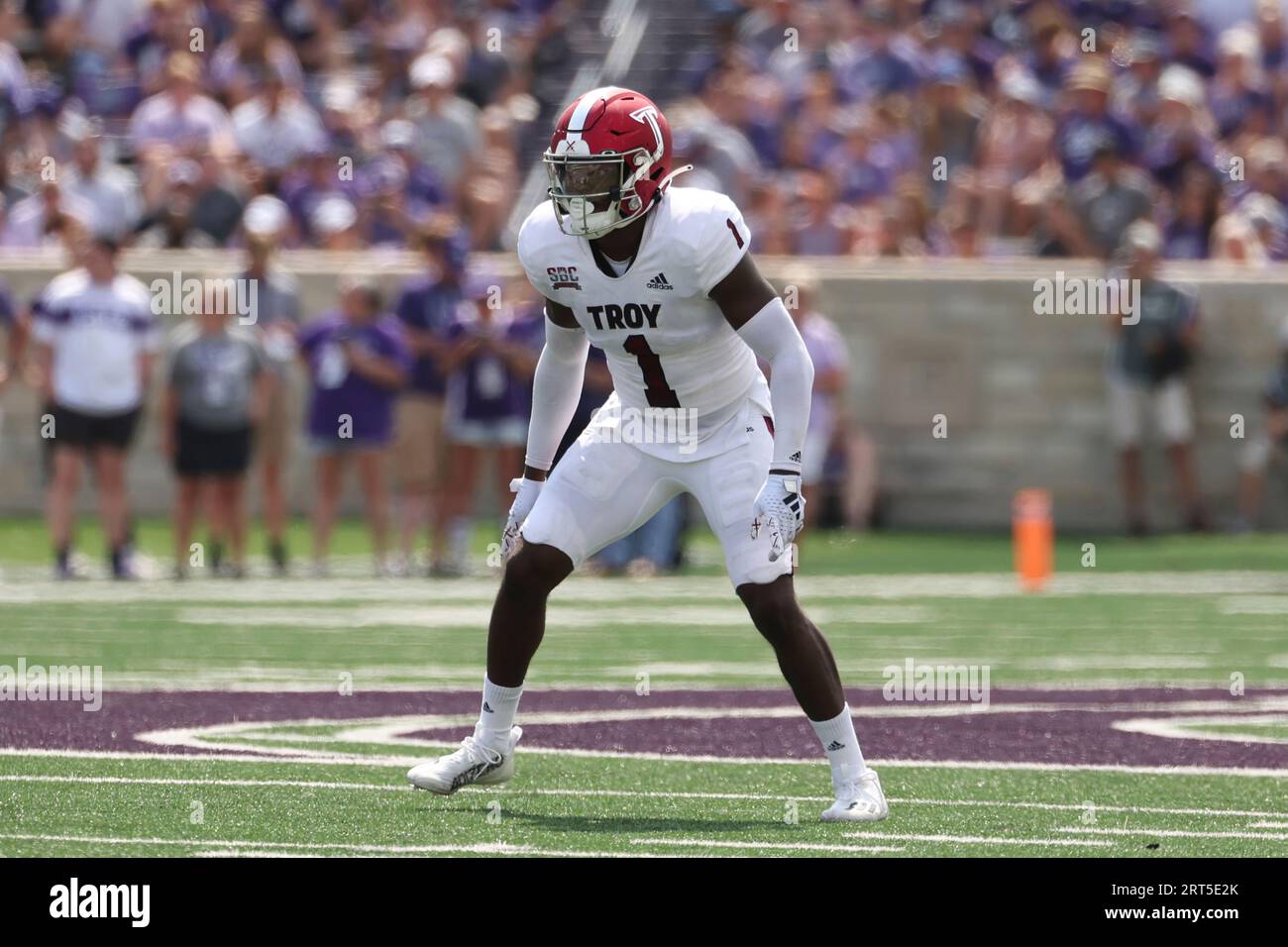 MANHATTAN, KS - SEPTEMBER 09: Troy Trojans safety Dell Pettus (1) in ...