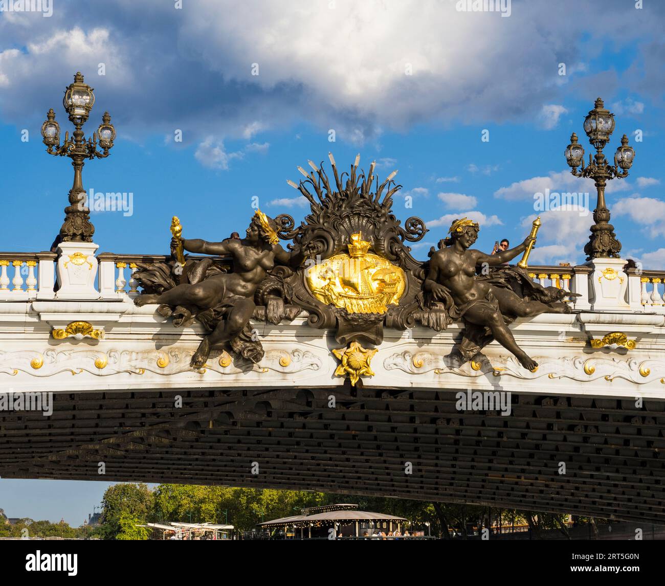 Decoration on the Pont Alexandre III, Bridge, River Seine, Paris ...