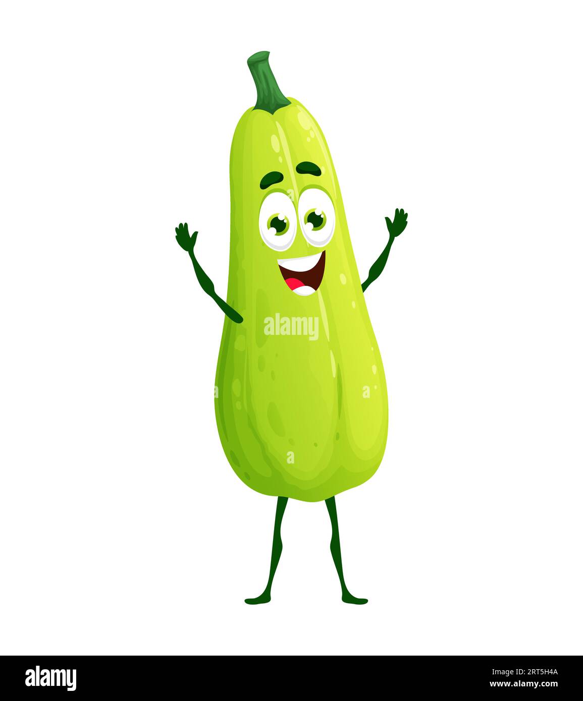 Cartoon zucchini keto diet food character. Isolated vector quirky ...