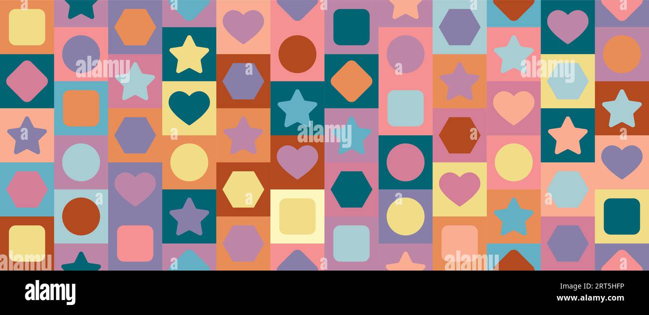 Seamless pattern of geometric shapes. Color template for creative ...