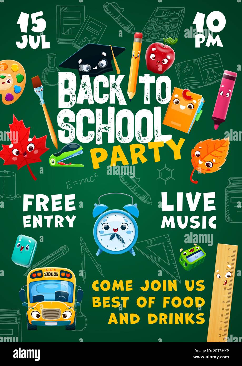 Back school party flyer Stock Vector Images - Alamy