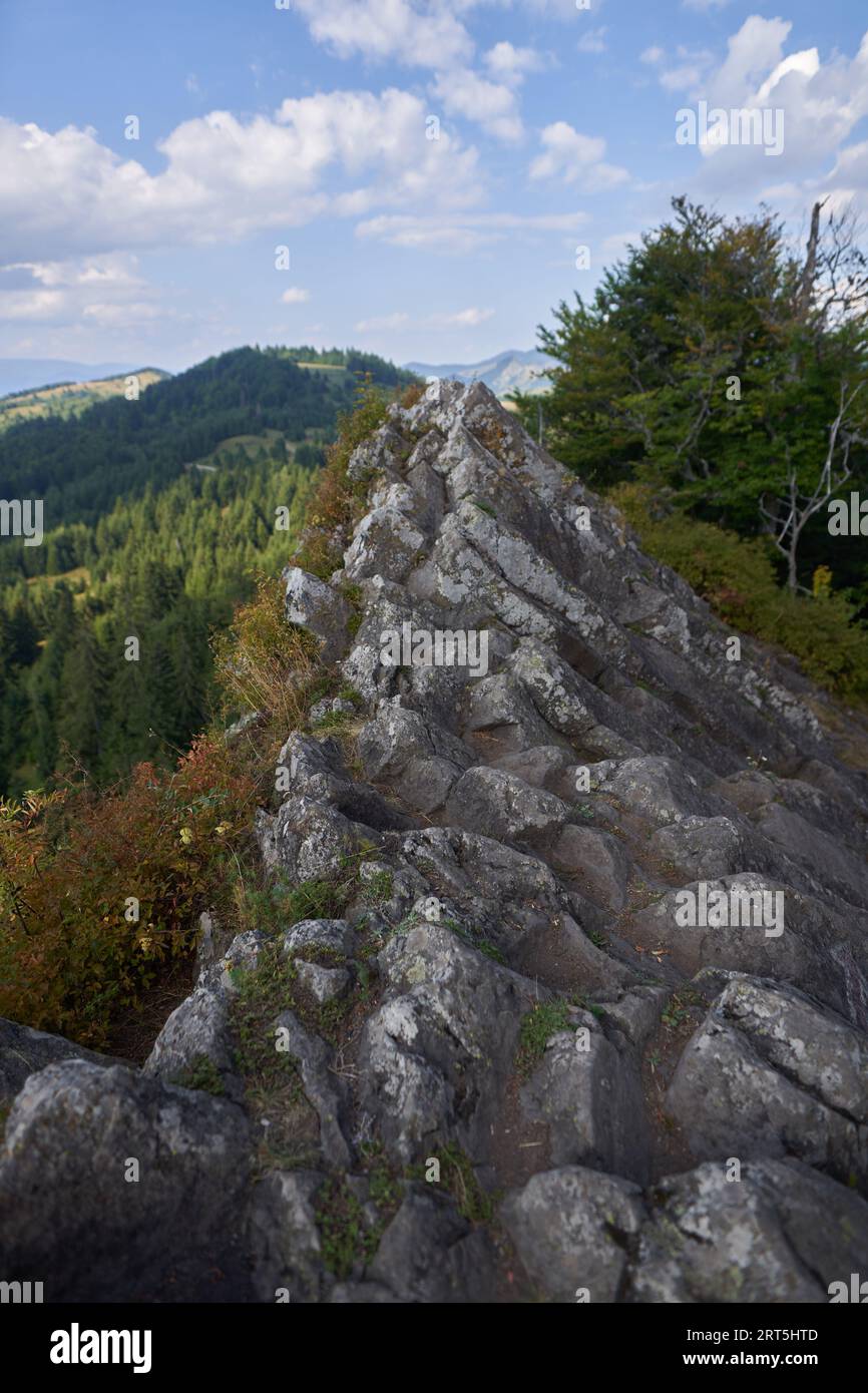 Basalt geologic column formations from Detunatele in Romania, natural ...