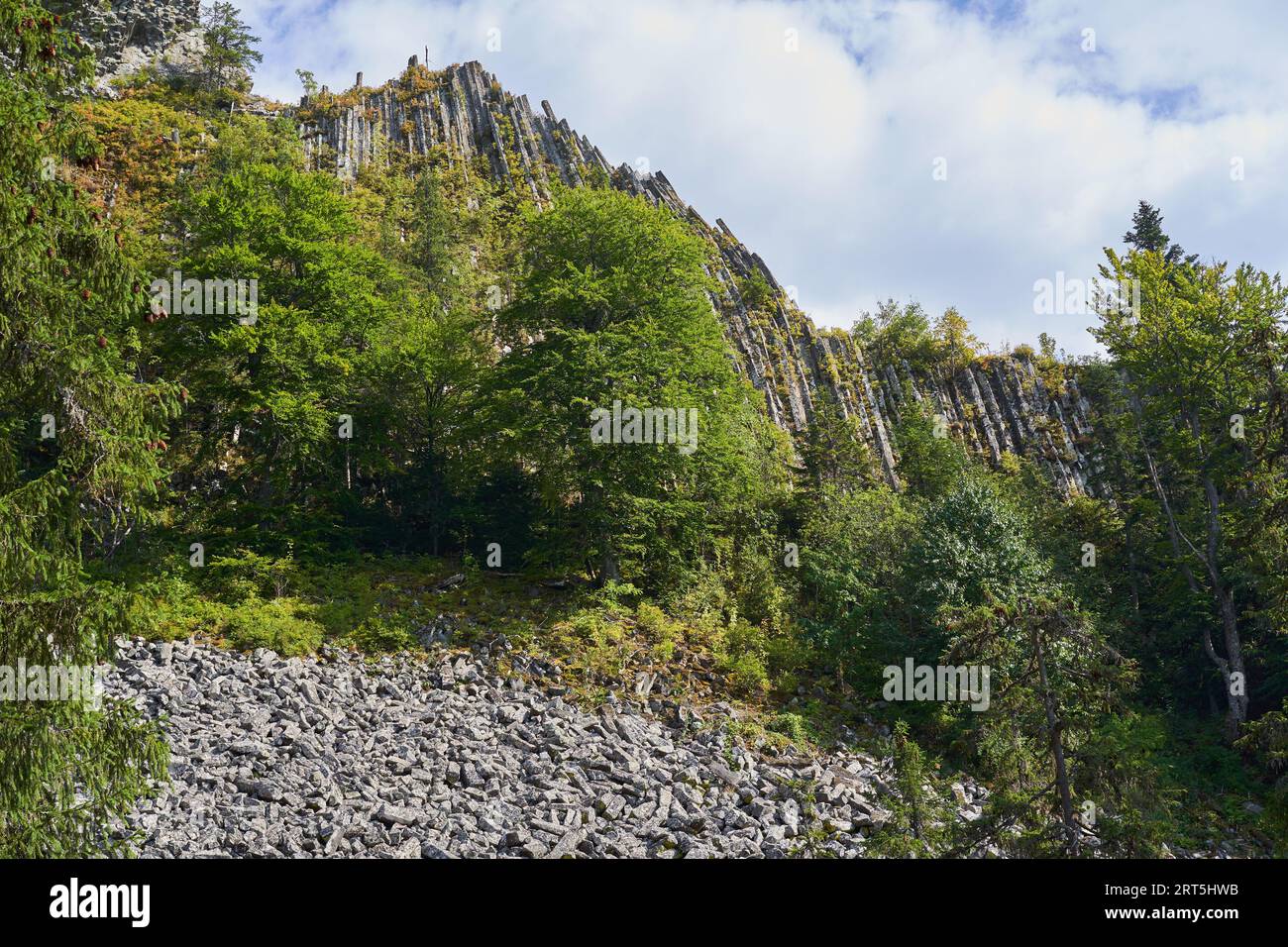 Basalt geologic column formations from Detunatele in Romania, natural ...