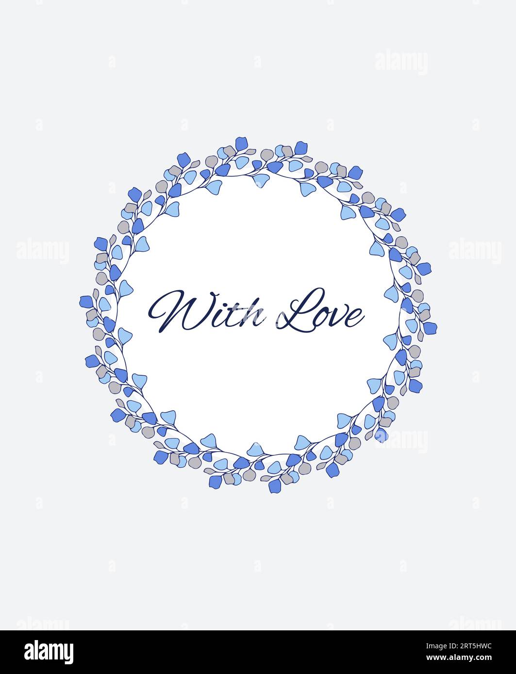 Invitation design template with a floral circular frame. Vector ...