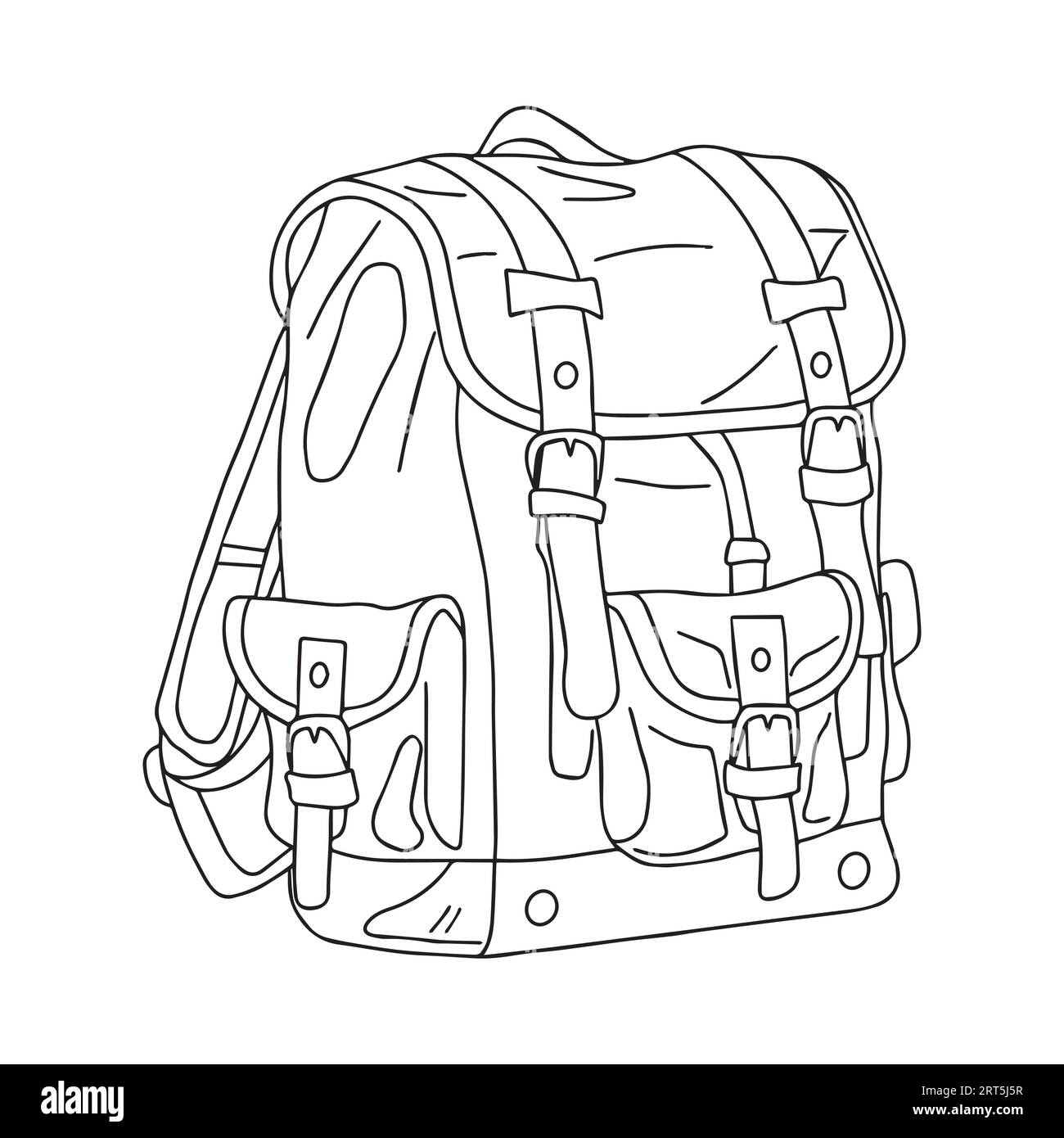 sketch of a backpack with clasps, backpack for hiking, design ...