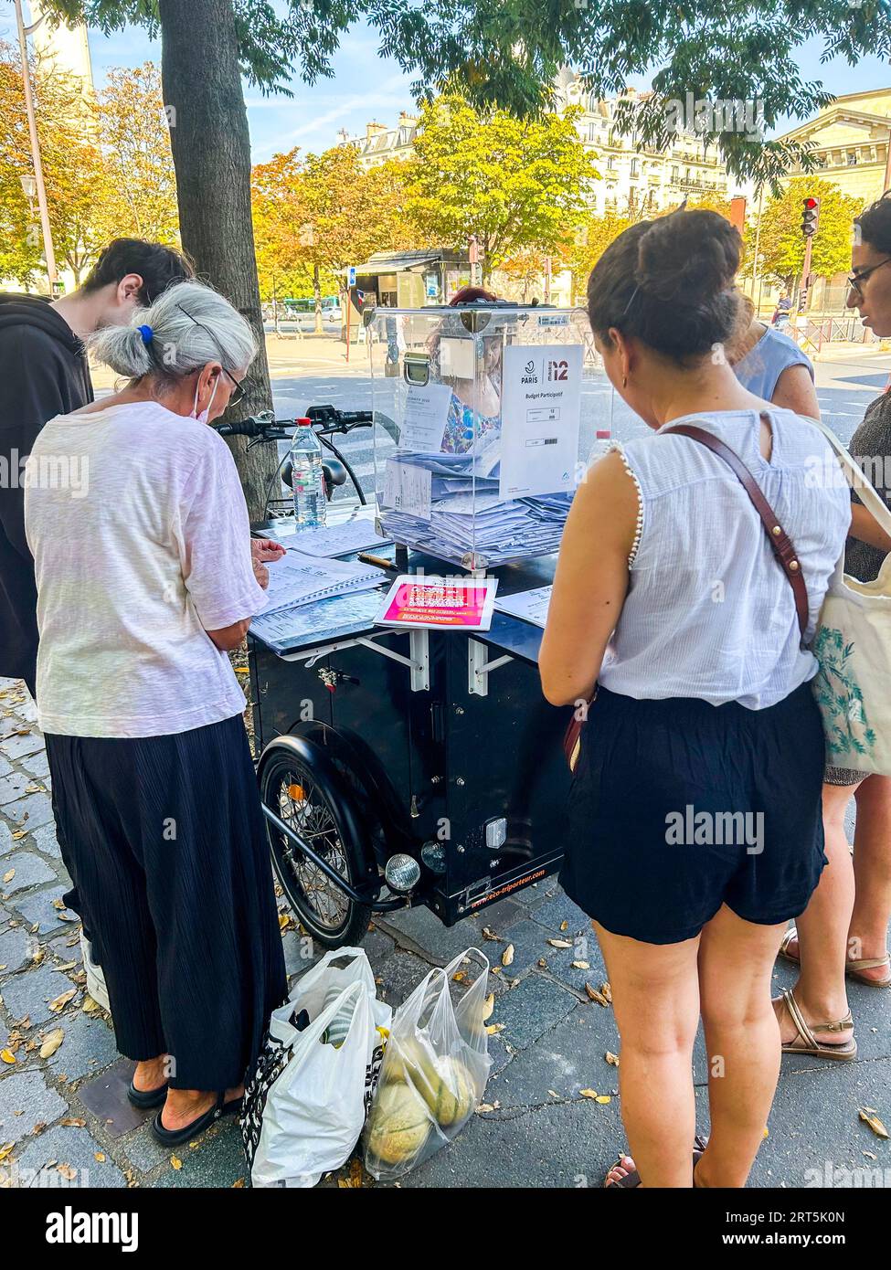 Paris, France, Small Group People, Parisians, Participating in Local Democracy Project, Women ...