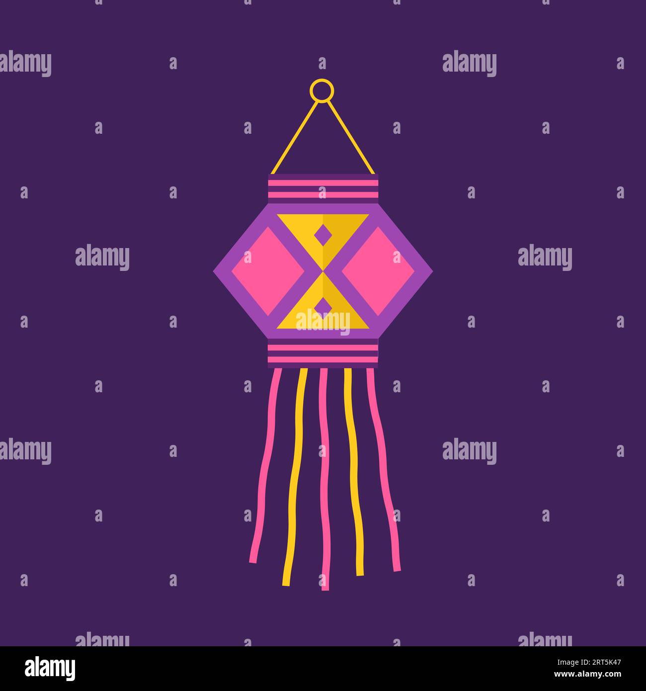 Diwali sky lantern. Indian festival of lights icon. Colorful deepavali ...