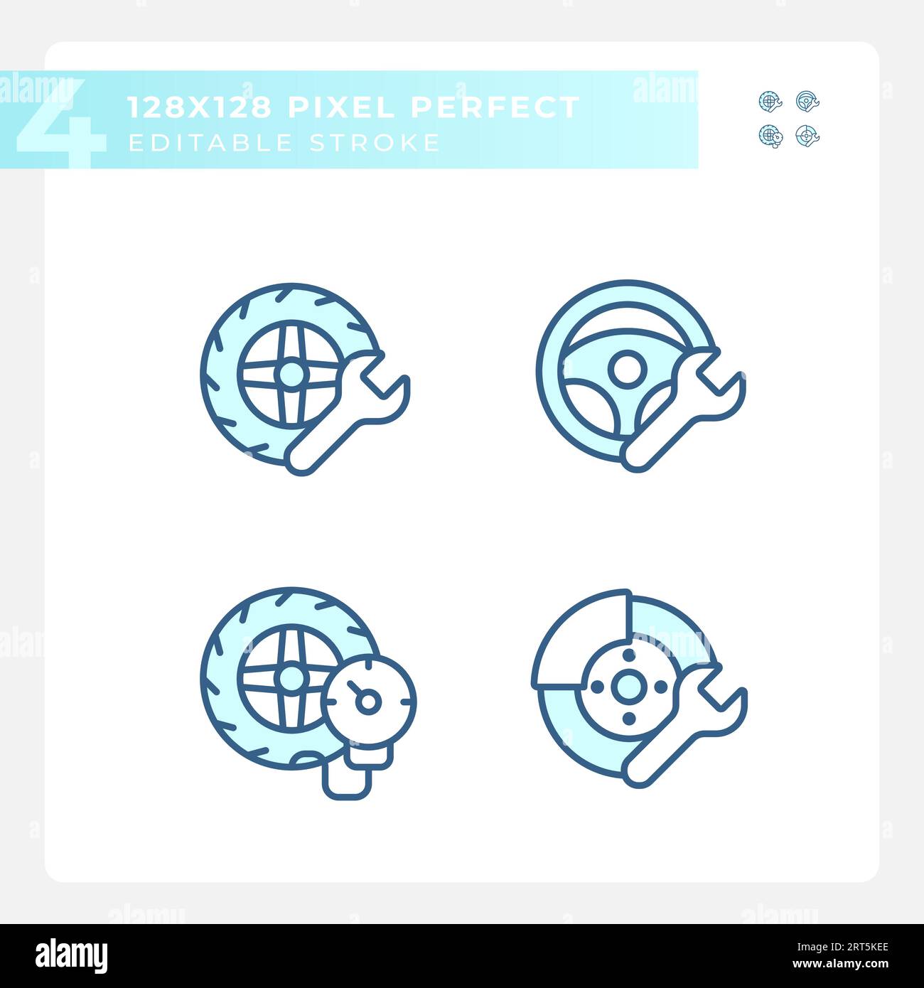 2D blue car repair and service icons pack Stock Vector Image & Art - Alamy