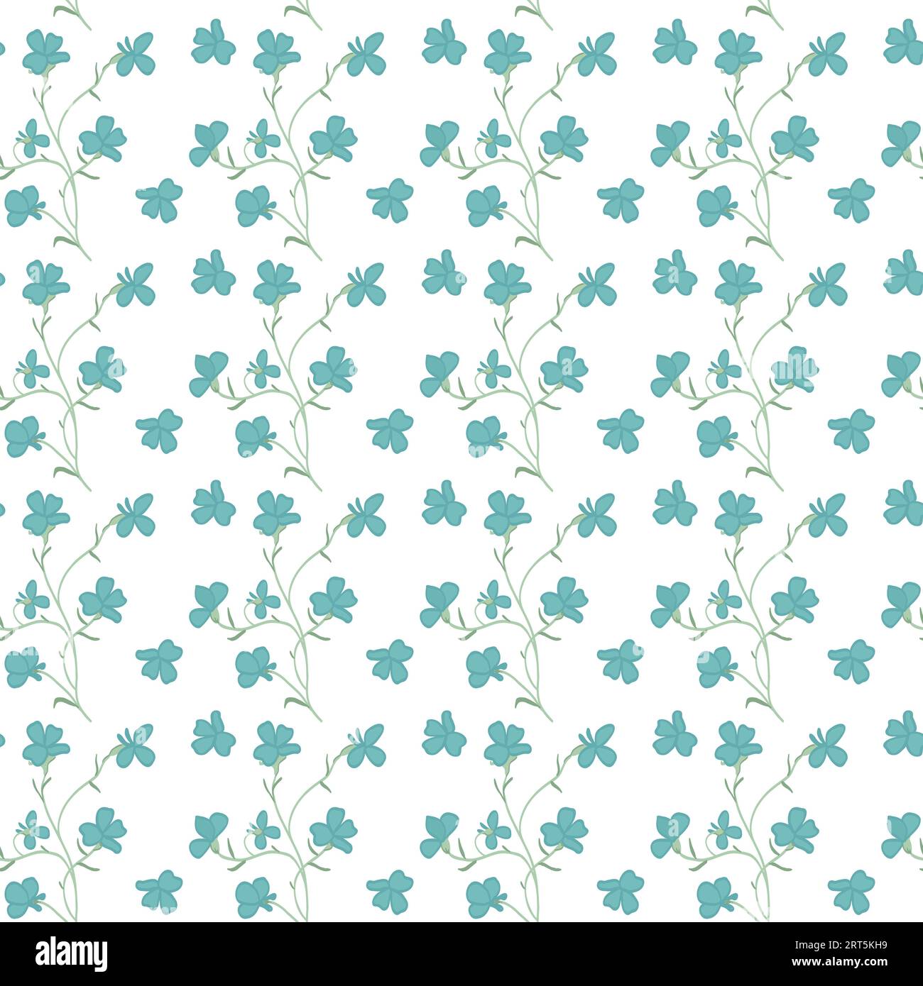 Cottagecore plaid gingham print wallpaper with blue floral seamless ...