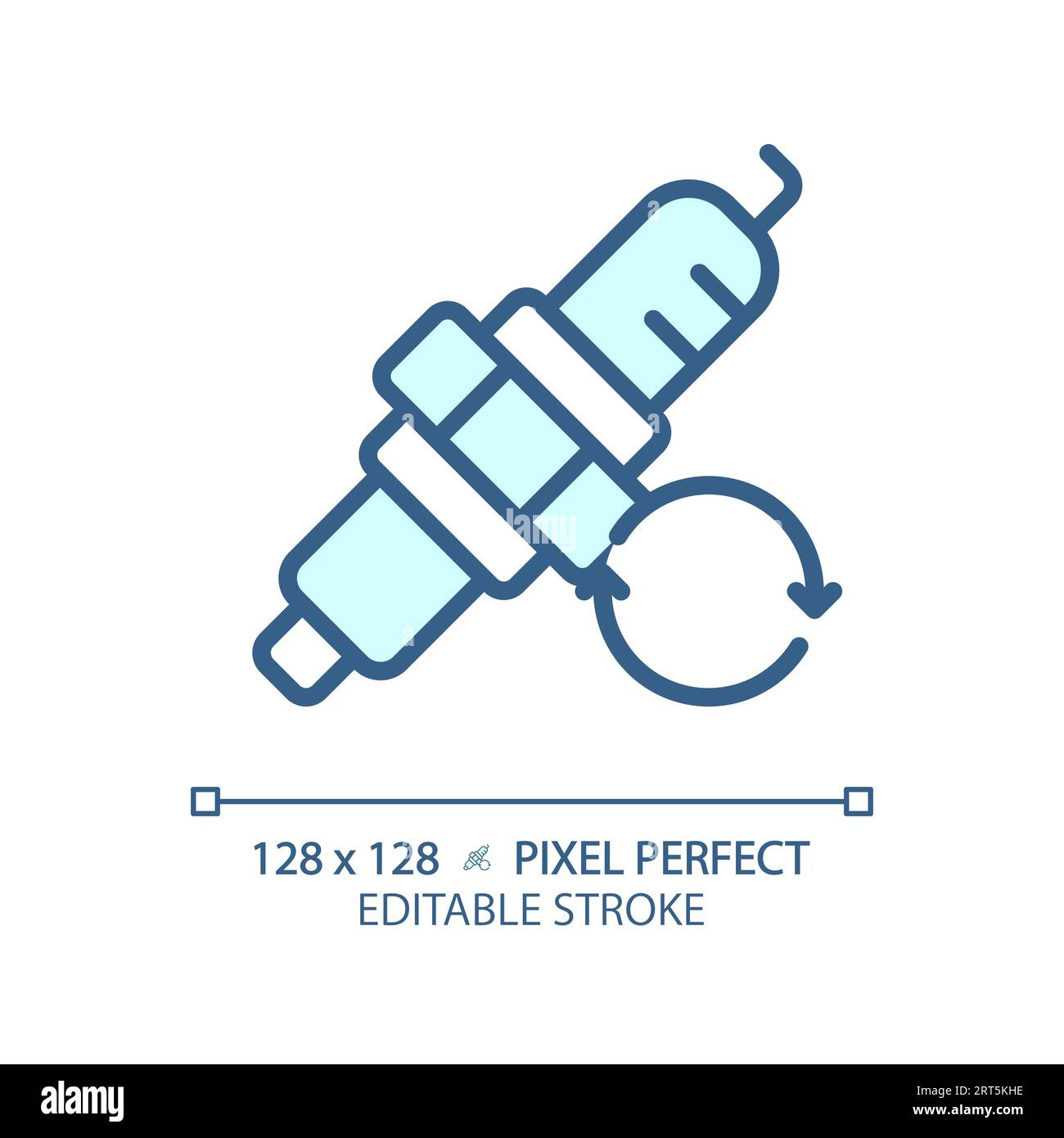 2D customizable thin linear blue car spark plug icon Stock Vector Image ...