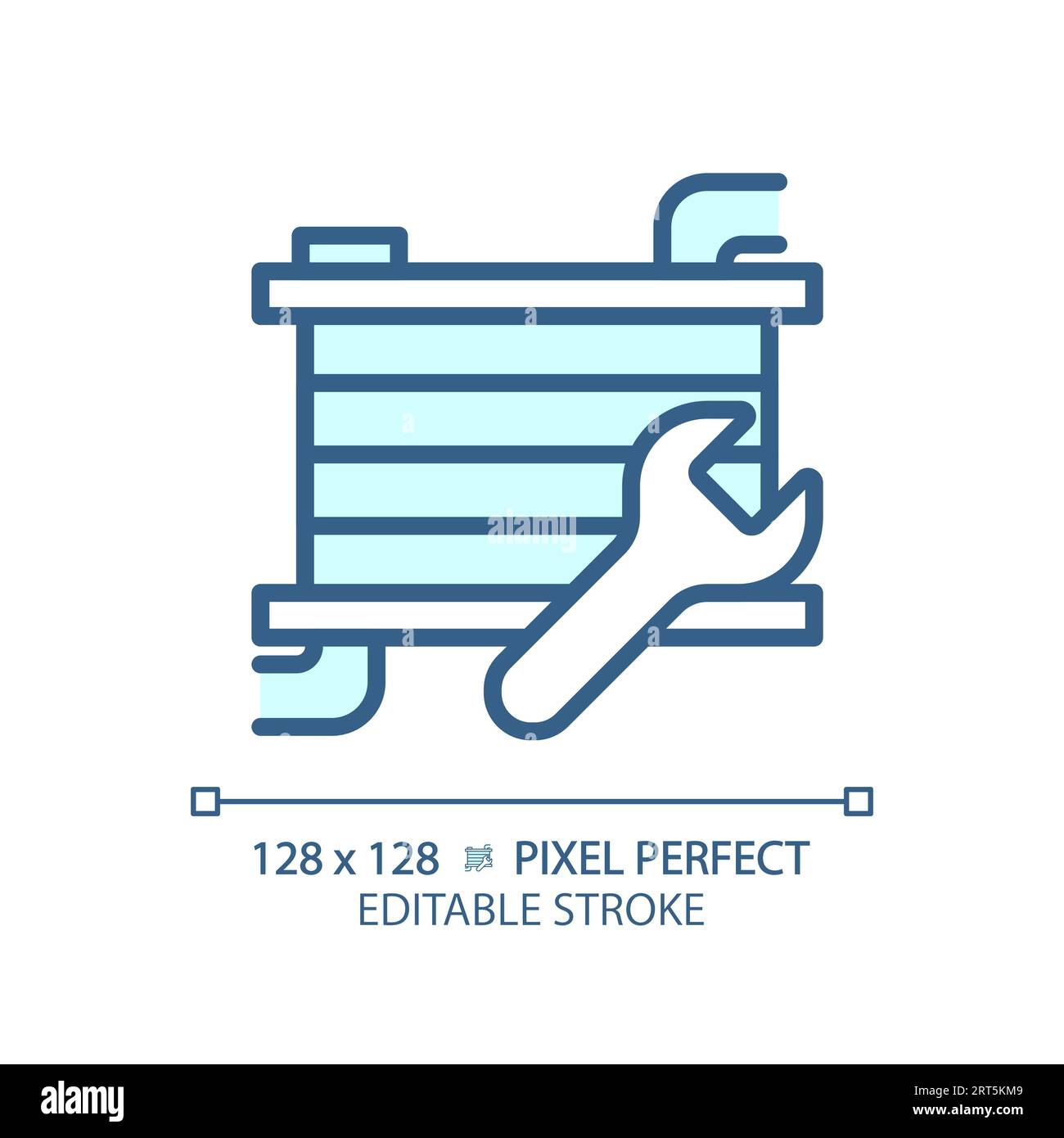 2D customizable thin linear blue car radiator repair icon Stock Vector ...