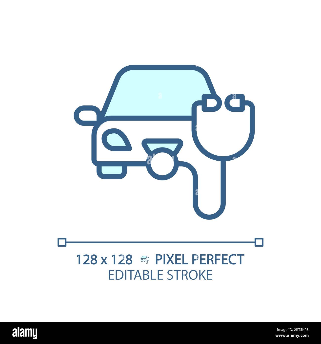 2D customizable thin linear blue car health icon Stock Vector Image ...