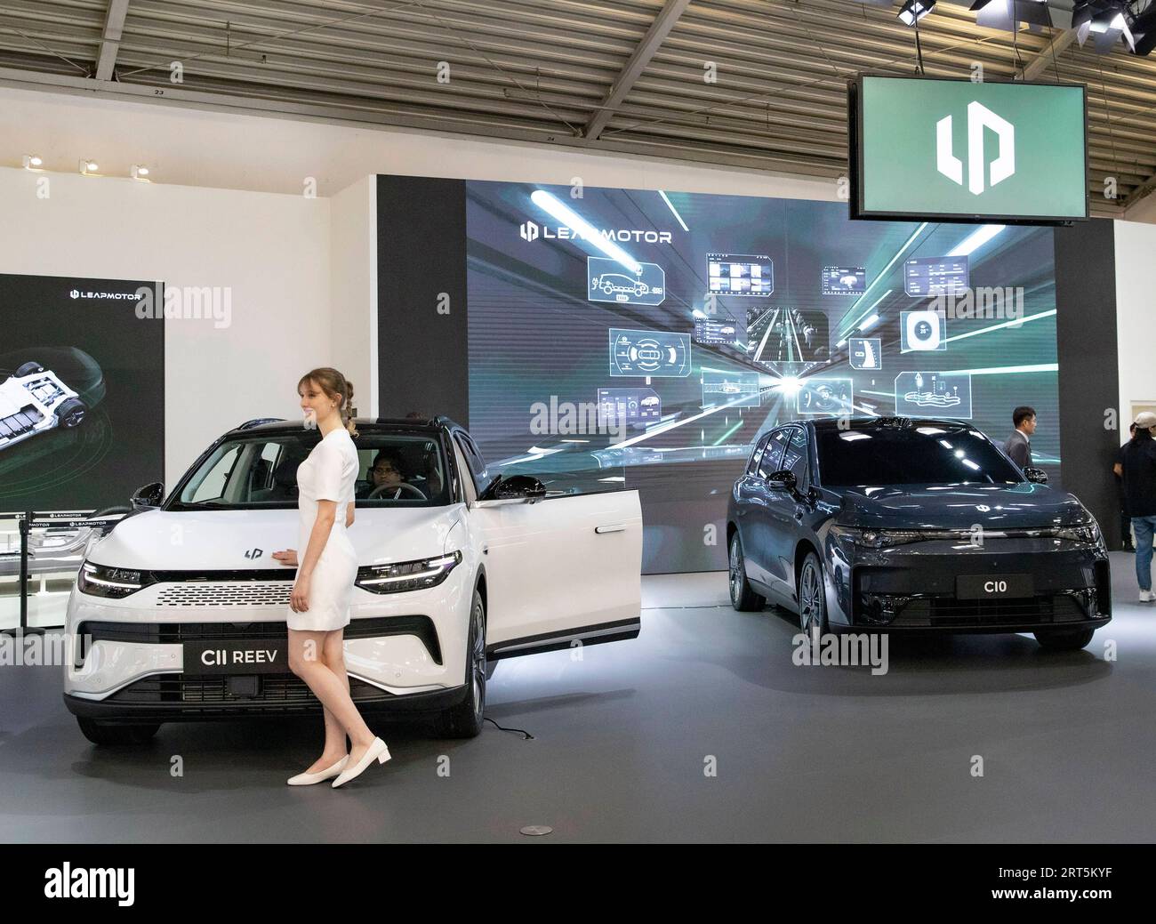 230906 -- MUNICH, Sept. 6, 2023 -- This photo shows the booth of ...