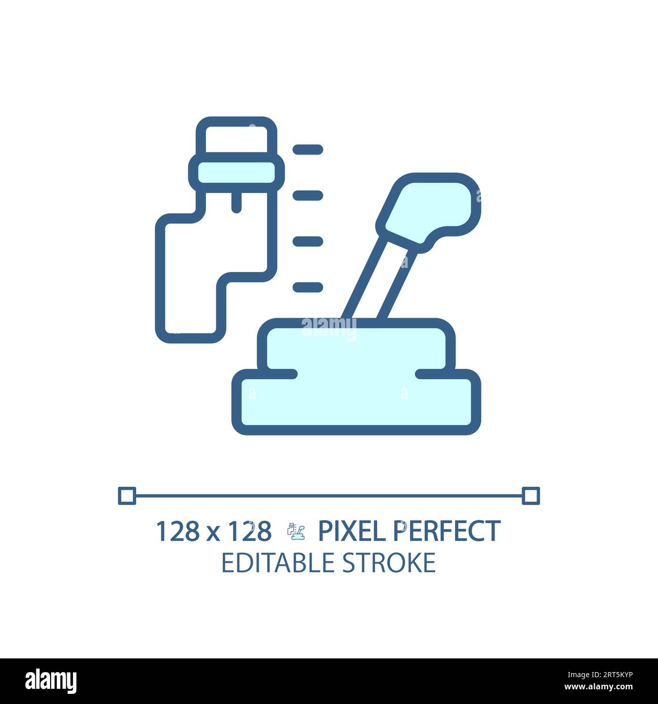 2D customizable thin linear blue car gear box icon Stock Vector Image & Art - Alamy