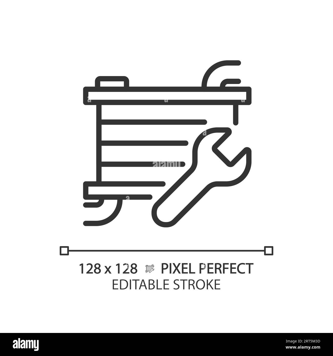 2D customizable thin line black car radiator repair icon Stock Vector Image & Art - Alamy