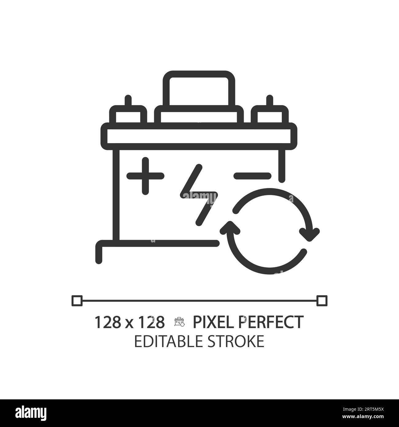 2D customizable thin line black car battery icon Stock Vector Image ...
