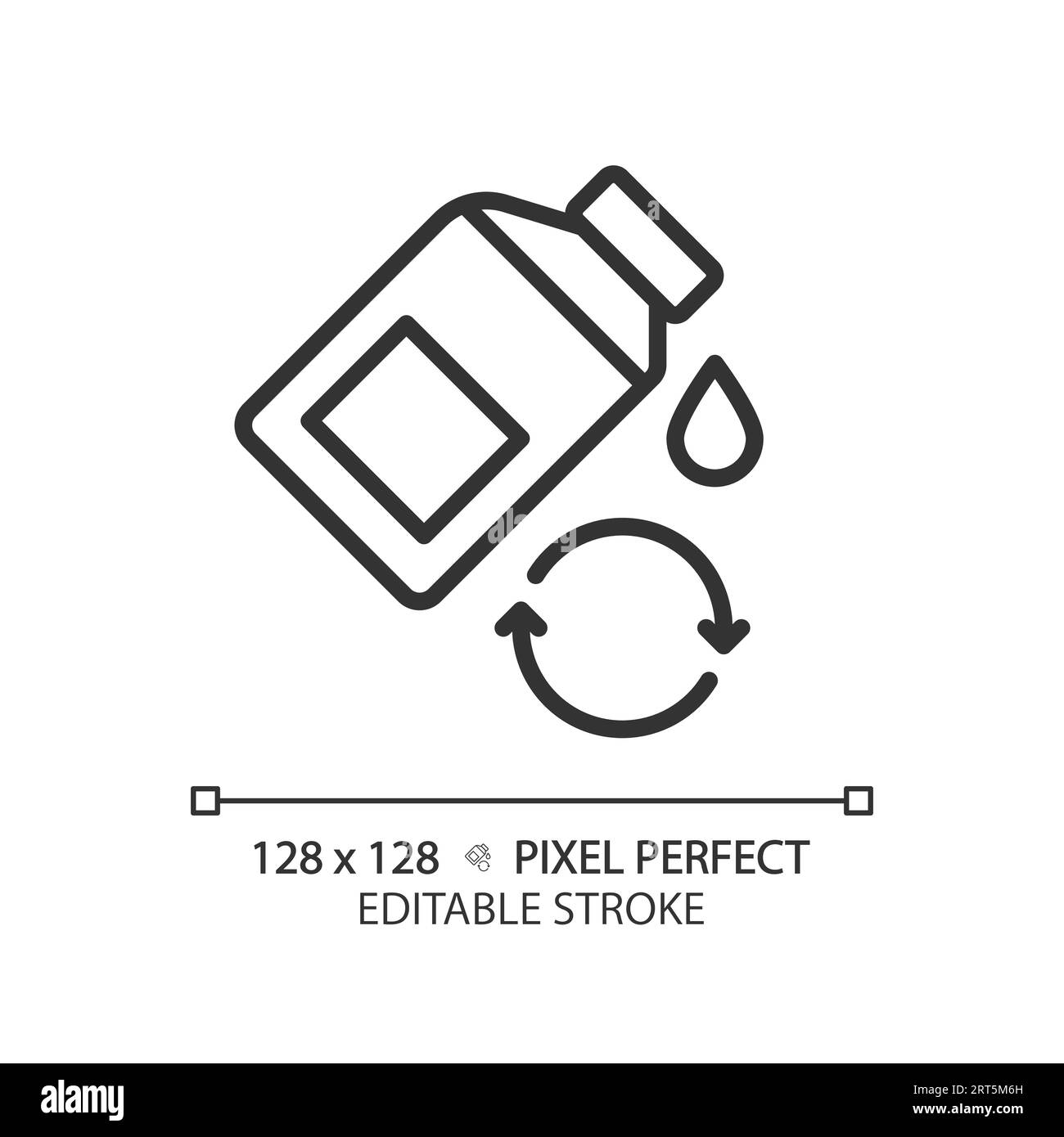 2D customizable thin line black car engine oil icon Stock Vector Image ...